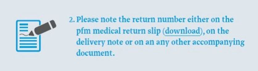 Returns | pfm medical gmbh